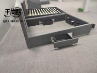 China Extra Large Cotton Upholstered Bed With Drawers Simple Customized for sale