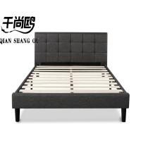 China Button Soft Platform Bed Queen King Leather Upholstered Bed Frame for sale