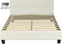China Modern LED Headboard Bed , Solid Wood Leather Bed European Style for sale