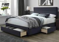 China Tufted Upholstered Queen Bed , European Wingback Queen Bed Frame for sale