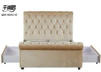 China Drawer Storage King Size Bed , Hotel Soft Queen Bed Frame for sale