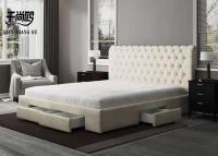 China Close Fitting Tufted Platform Storage Bed for Bedroom / Living Room for sale