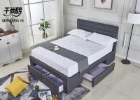 China Sturdy Leather Linen Grey Upholstered Storage Bed Home Furniture for sale