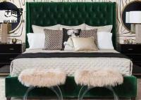 China Contemporary button tufted platform queen size gas lift storage bed for sale
