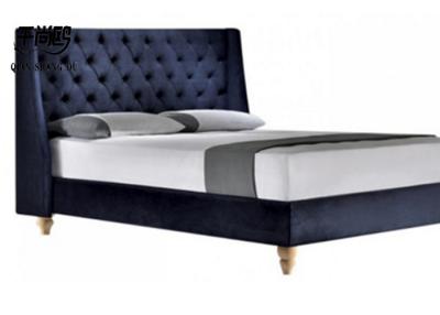 China Contemporary button tufted platform queen size gas lift storage bed for sale