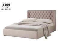 China Royal Headboard Queen King Platform Tufted Bed Upholstered Wood Frame Bed for sale