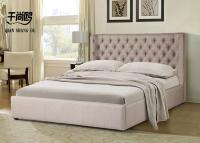 China Royal Headboard Queen King Platform Tufted Bed Upholstered Wood Frame Bed for sale