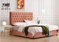 China Modern Tatami Bed Leather Velvet Floor King Size Leather Bed Frame for sale