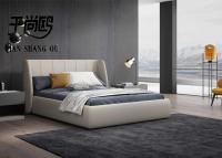 China Rugged Leather / Fabric Upholstered Bed , Modern Upholstered Platform Bed Moth proof for sale