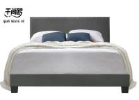 China Home Furnishing Fabric Simple Design Full Size Wooden Bed Frame Upholstered Queen Double Bed for sale