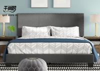 China Home Furnishing Fabric Simple Design Full Size Wooden Bed Frame Upholstered Queen Double Bed for sale