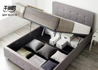 China Storage upholstered linen fabric bed queen size bedroom furniture soft bed modern for sale