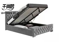 China Hydraulic Gas Lift Upholstered Storage Platform Bed With Tall Headboard for sale