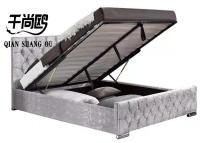 China Hydraulic Gas Lift Upholstered Storage Platform Bed With Tall Headboard for sale