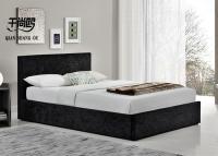 China Contemporary Velvet Upholstered Bed , Shredded Storage Single Bed for sale