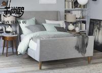 China Customized Bedroom Furniture Bed Frame , Fabric Modern Floor Bed Frame for sale