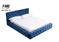 China Double Queen Velvet Fabric Bed Frame European Style 140*200cm 180*200cm for sale