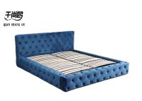 China Double Queen Velvet Fabric Bed Frame European Style 140*200cm 180*200cm for sale