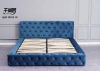 China Double Queen Velvet Fabric Bed Frame European Style 140*200cm 180*200cm for sale