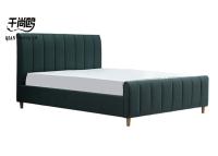 China High Headboard Green Upholstered Bed Frame 4ft European style for sale