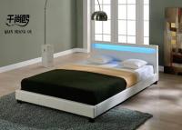 China LED lighting Faux Leather Upholstered Platform Bed With Headboard for sale