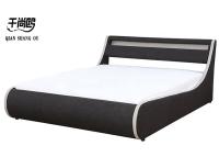 China Modern furniture high quality luxury large size led light leather bed for sale