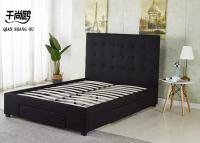 China Linen King Platform Upholstered Bed With Drawers Large King Size for sale