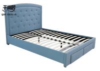 China Breathable Modern Low Profile Upholstered Bed With Storage Drawers 6ft for sale