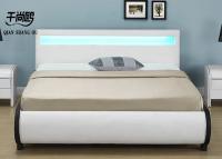 China Bedroom Luminous LED Upholstered Bed European Style With Large Drawers for sale