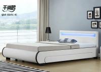 China Bedroom Luminous LED Upholstered Bed European Style With Large Drawers for sale