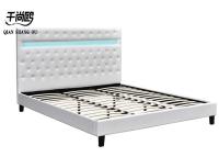 China Sturdy / Durable LED Upholstered Bed , Leather King Size Bed for sale