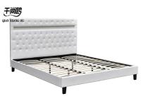 China Sturdy / Durable LED Upholstered Bed , Leather King Size Bed for sale
