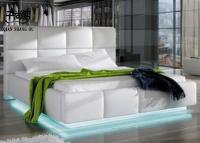China Luxurious White leather LED Storage Bed Frame        For Strong Bedroom for sale