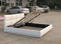 China Luxurious White leather LED Storage Bed Frame        For Strong Bedroom for sale