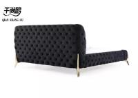 China Oversized Tufted Upholstered Bed King Dutch Velvet Material Comfortable for sale
