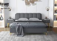 China Queen Leather Linen Upholstered Bed European Style High Grade for sale