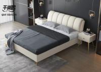 China Queen Leather Linen Upholstered Bed European Style High Grade for sale
