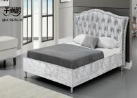 China Customizable Elegant Linen Upholstered Bed Ice Velvet Material For Bedroom for sale