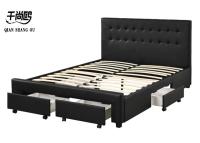 China Luxury Black Full Size Platform Bed With Storage Home Furniture for sale