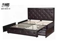 China Pull Buckle Shape Upholstered Bed With Drawers , Modern Wrought Iron Beds for sale