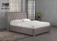 China Hotel fabric Double Bed With Storage Drawers European Style for sale