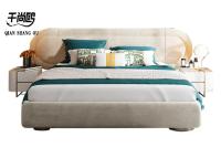 China Unique Oval Premium Platform Tufted Bed Bright Dutch Velvet Fabric for sale