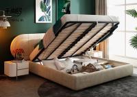 China Unique Oval Premium Platform Tufted Bed Bright Dutch Velvet Fabric for sale