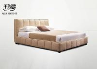 China Ivory White Oversized Bedroom Storage Bed Casual Style fabric Material for sale
