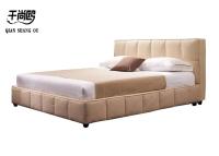 China Ivory White Oversized Bedroom Storage Bed Casual Style fabric Material for sale