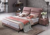China Home Furnishing Upholstered Storage Platform Bed Pink leather Material for sale