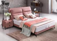 China Home Furnishing Upholstered Storage Platform Bed Pink leather Material for sale