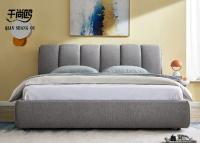 China Soft Linen Fabric Bed , Comfortable Platform Bed With Removable Pillows for sale