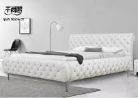 China Hotel High End Upholstered Beds , King Size Crystal Button Bed for sale