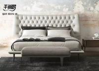 China Luxury Oversized / King Size Upholstered Beds Buckle Metal Leg for sale